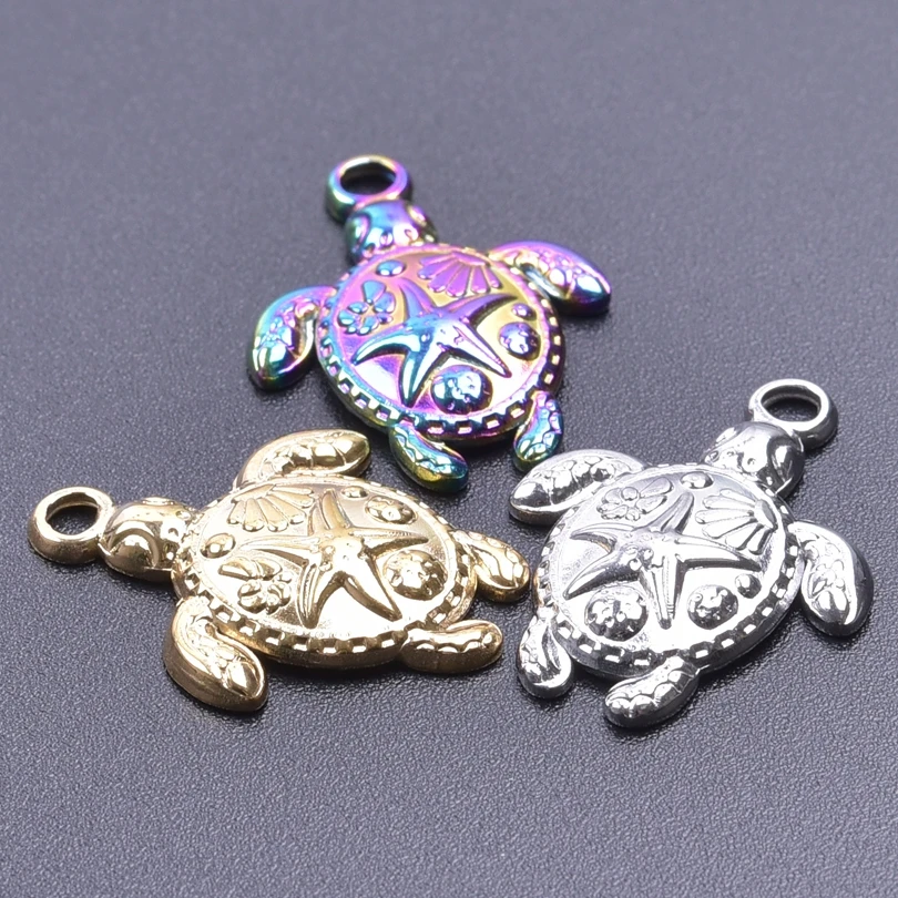 5pcs-Stainless-Steel-Charms-Tortoise-Sea-Turtle-Pendant-For-Jewelry ...