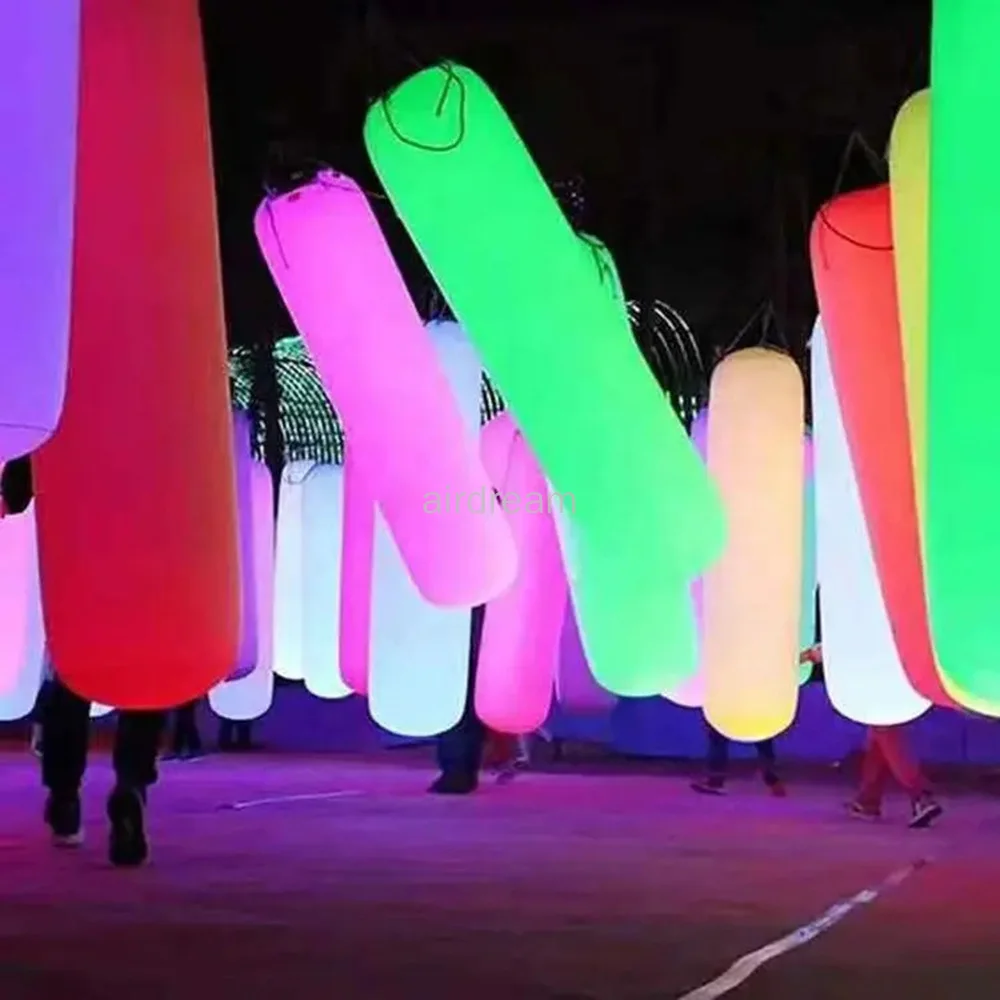 Attractive Colorful inflatable lighted touch column LED Glowing Pillar ...