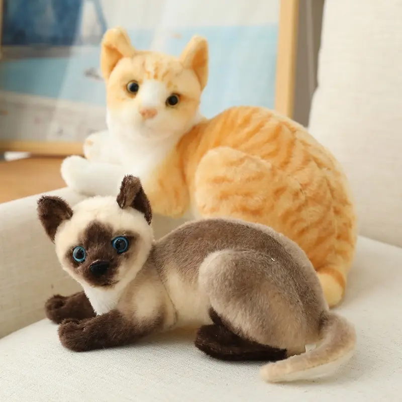 Stuffed Siame Cats Plush Toy 20/25cm Simulation American Shorthair Cute ...