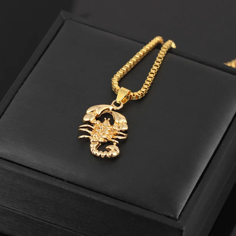 Scorpion Pendant Gold Chain Necklaces Pendant For Boys Hiphop Rock ...