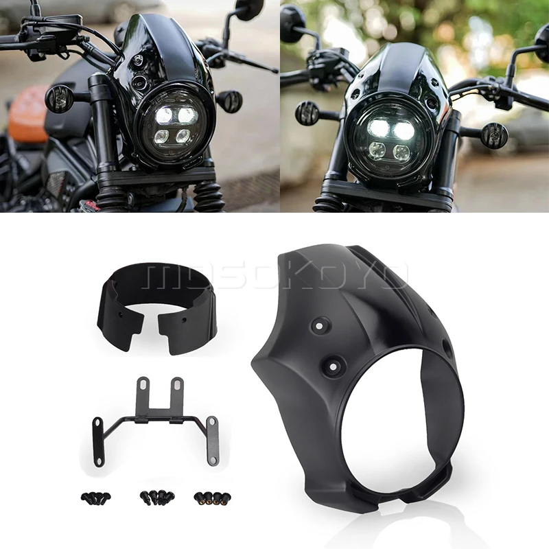 Motorcycle-Headlight-Cowl-For-Honda-Rebel-CMX300-CMX500-CMX250-2017 ...