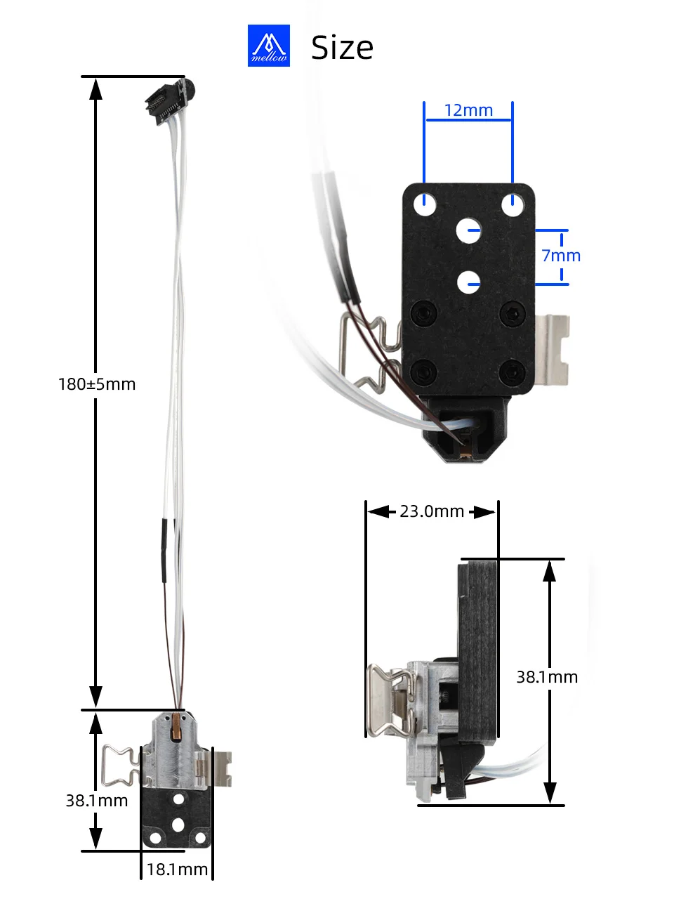 Mellow 24V 96W A1/A1 Mini Hotend Mounting & Heating Assembly Heatblock ...
