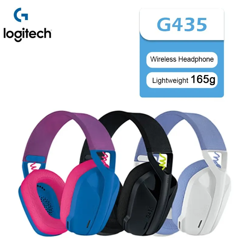 Logitech-G435 Lightspeed Bluetooth Wireless Gaming Headset, Surround ...