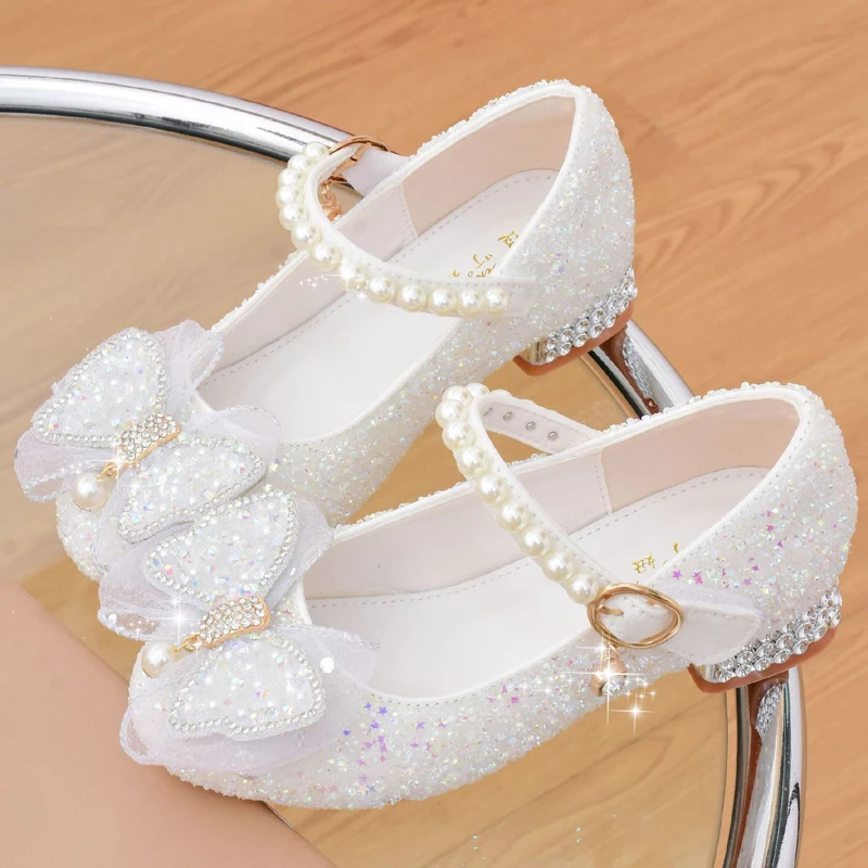 Glitter-Girls-Dress-Shoe-with-Wedding-Ceremony-Party-White-Sequin-Shoes ...