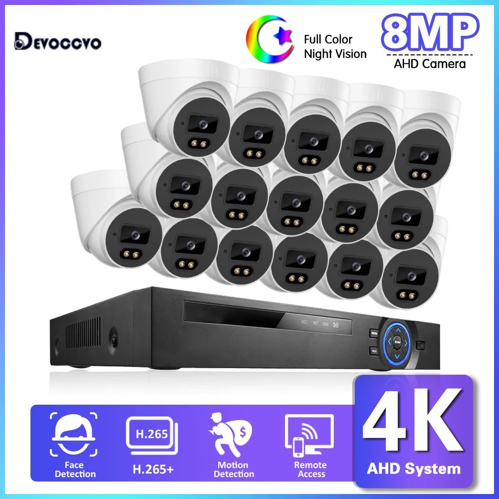 16CH-CCTV-DVR-Kit-8MP-Indoor-Home-Full-Color-Night-Vision-AHD-Security ...