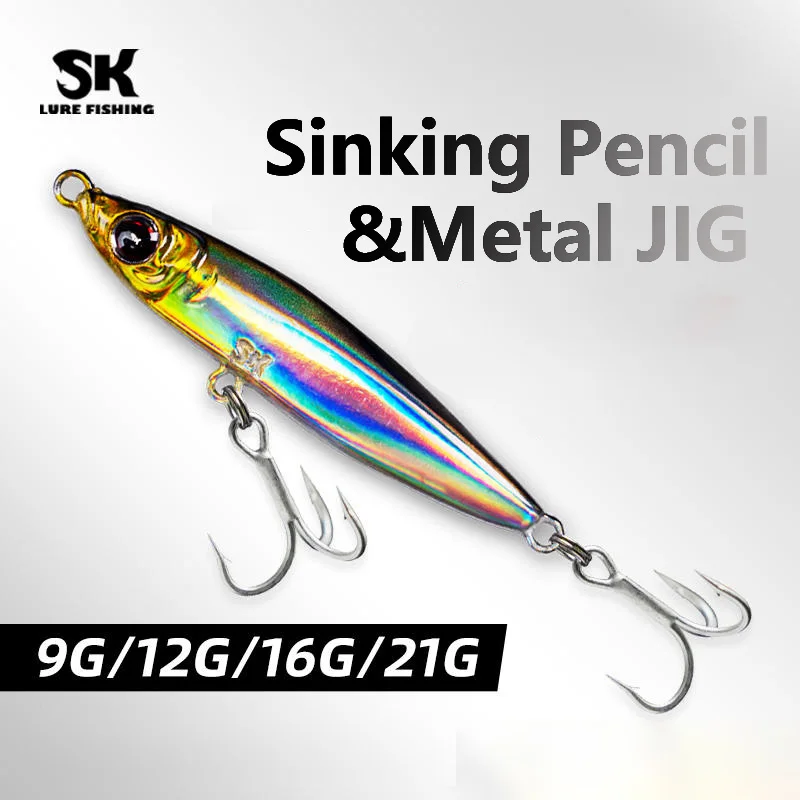 SK-Lure-Fishing-9-21g-5pcs-Supercast-Sinking-Pencil-Metal-JIG ...