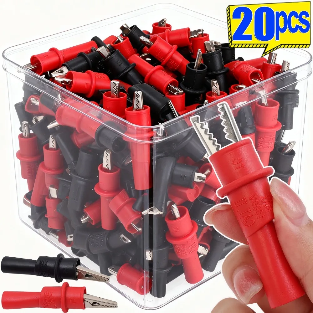 Alligator Test Clips Universal Red Black Wire Tips Test Clamp for Multi ...
