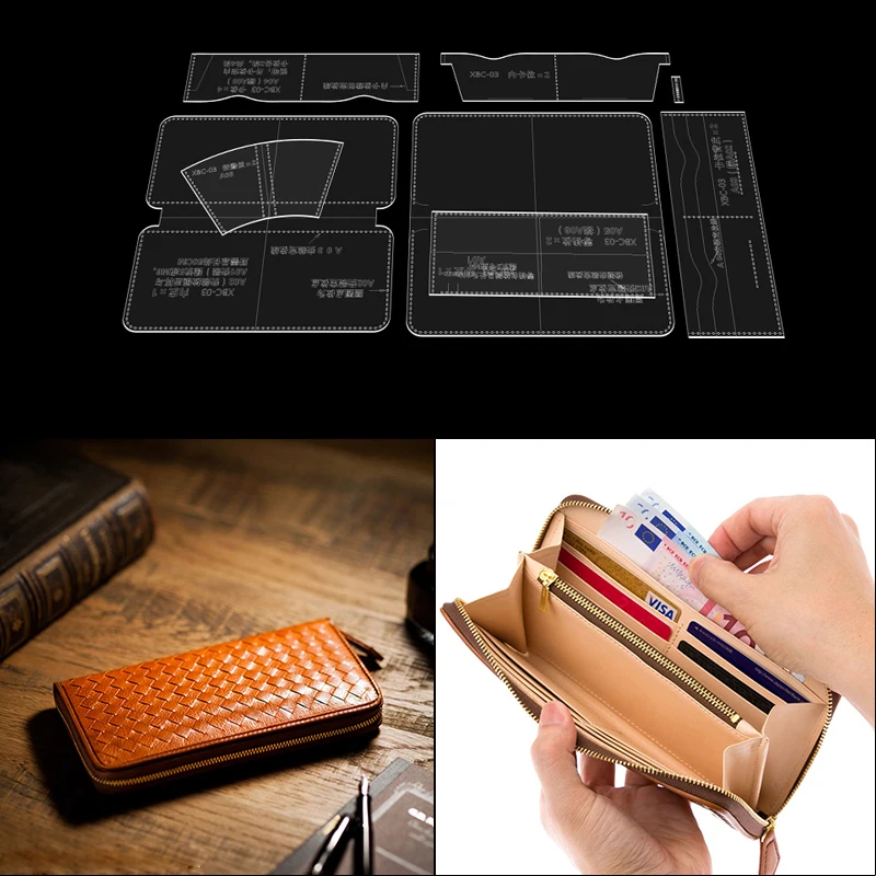 NUBECOM-Personality-Zipper-Handbag-Leathercraft-Mold-Wallet-Handmade ...