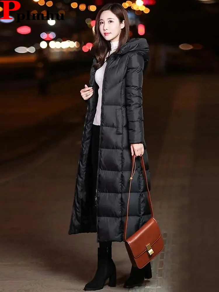 Black-Hooded-Slim-Long-Women-s-Padded-Coat-Oversized-Winter-Warm ...