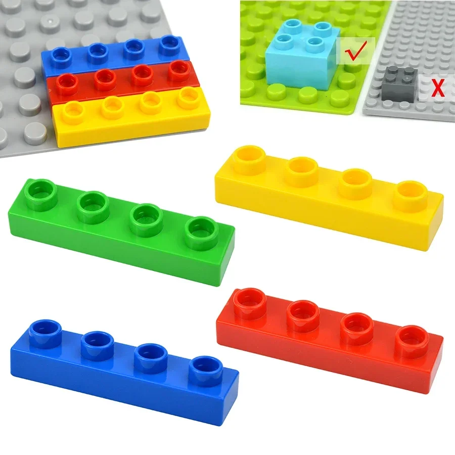 10Pcs-1x4-Dots-Bulk-Big-Size-Building-Blocks-Thin-Figures-Bricks ...