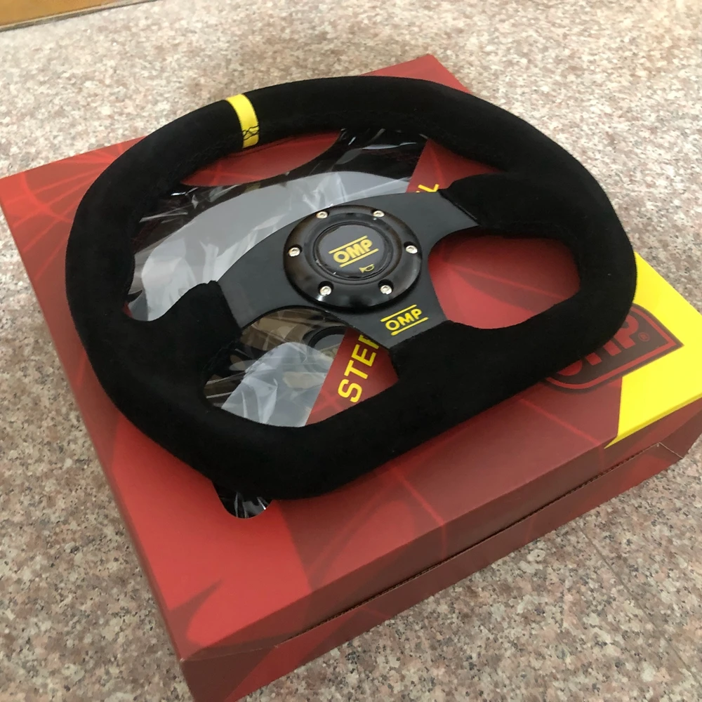 330MM-Drift-Universal-OMP-Racing-Steering-Wheel-Car-Suede-Leather-JDM ...