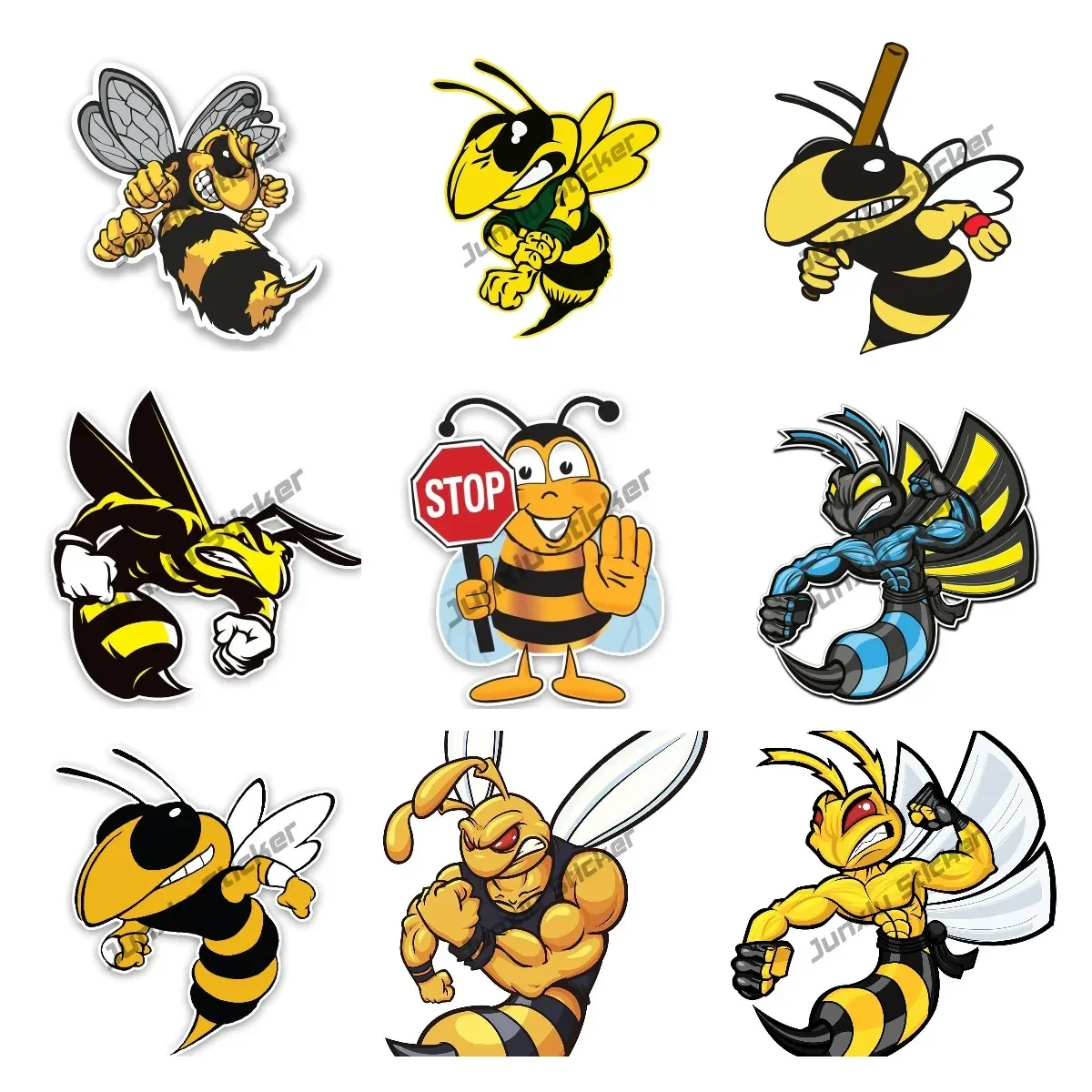 Lovely-Angry-Hornets-Horrible-Bee-Car-Sticker-and-Decals-Cover ...