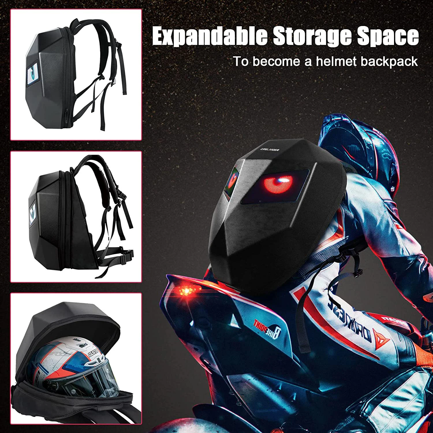 Sac-dos-Knight-Imaging-LED-avec-yeux-casque-de-moto-Bluetooth-tanche ...