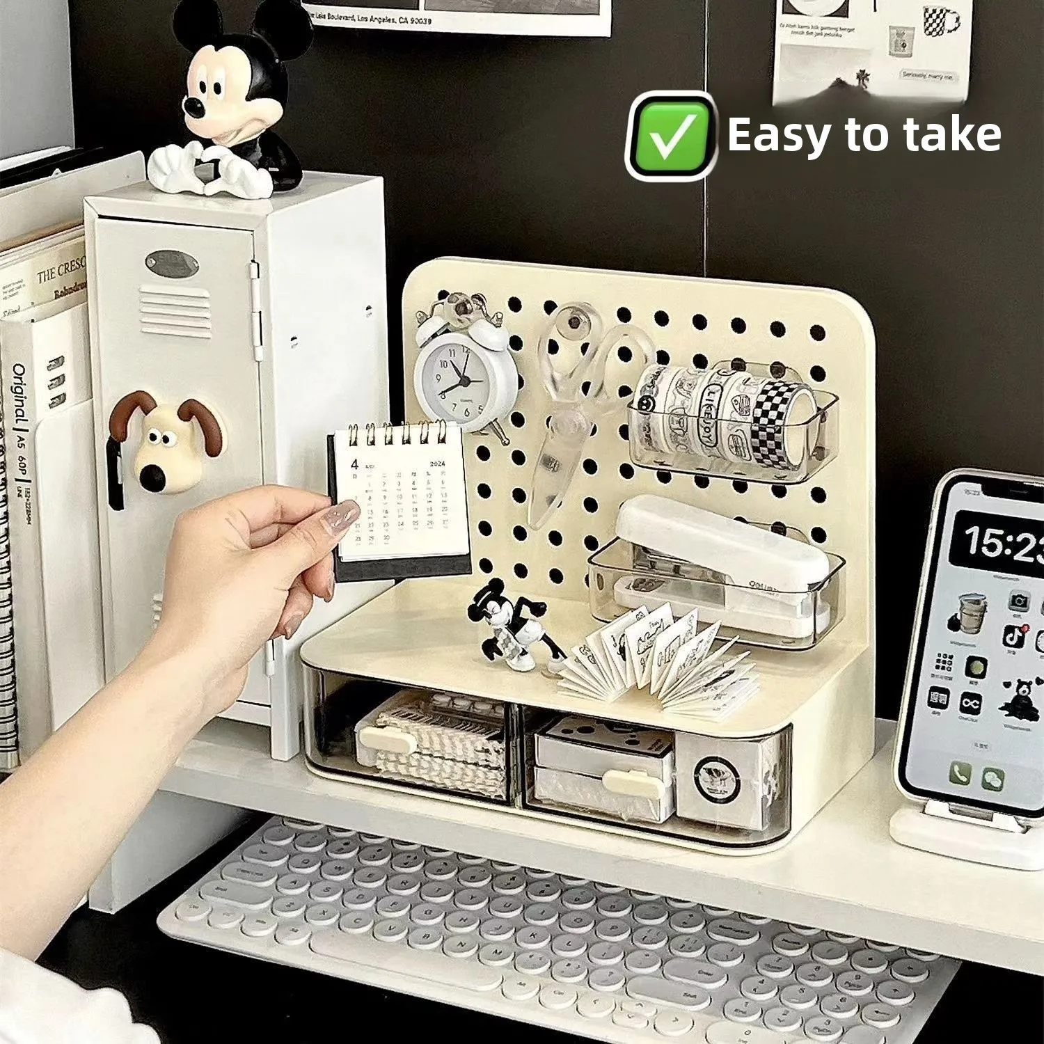 Desktop Hole Board Storage Box Drawer Type Hole Board Storage Rack No ...