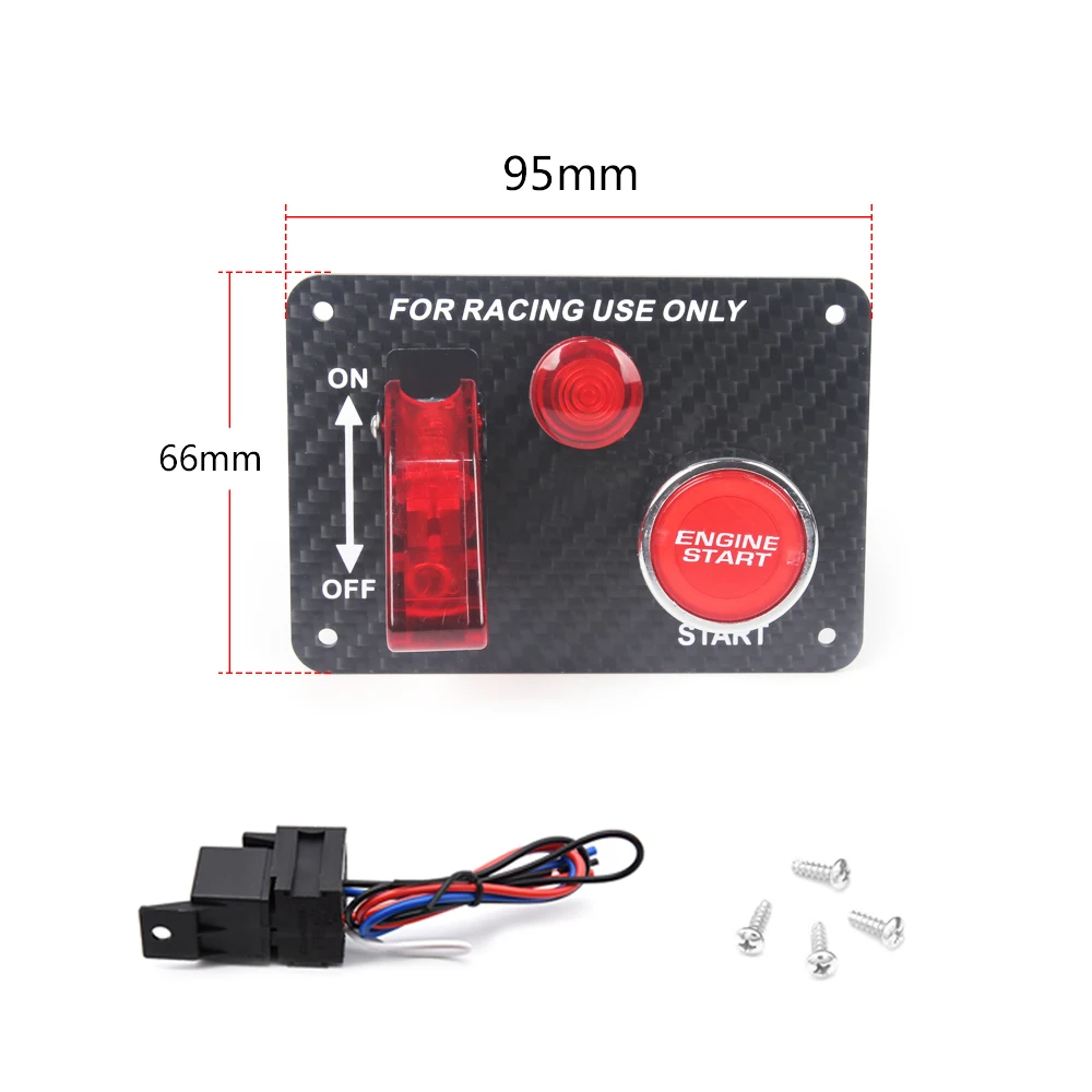 Stop Start Button Cover DC12V Racing Car Ignition Switch Carbon Fiber ...