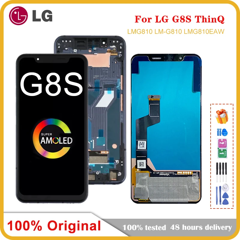 6.21 "amoled original para lg g8s thinq display lcd tela de toque digitador assembléia para LM ...