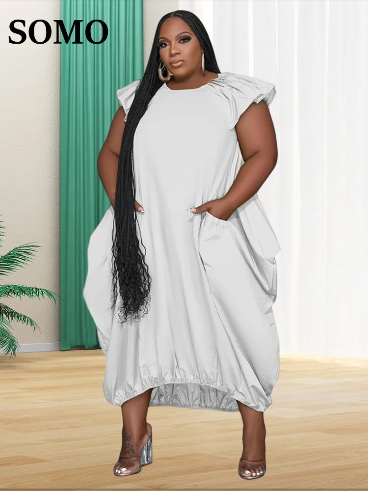 SOMO-Vestido-largo-de-talla-grande-para-mujer-ropa-informal-con ...