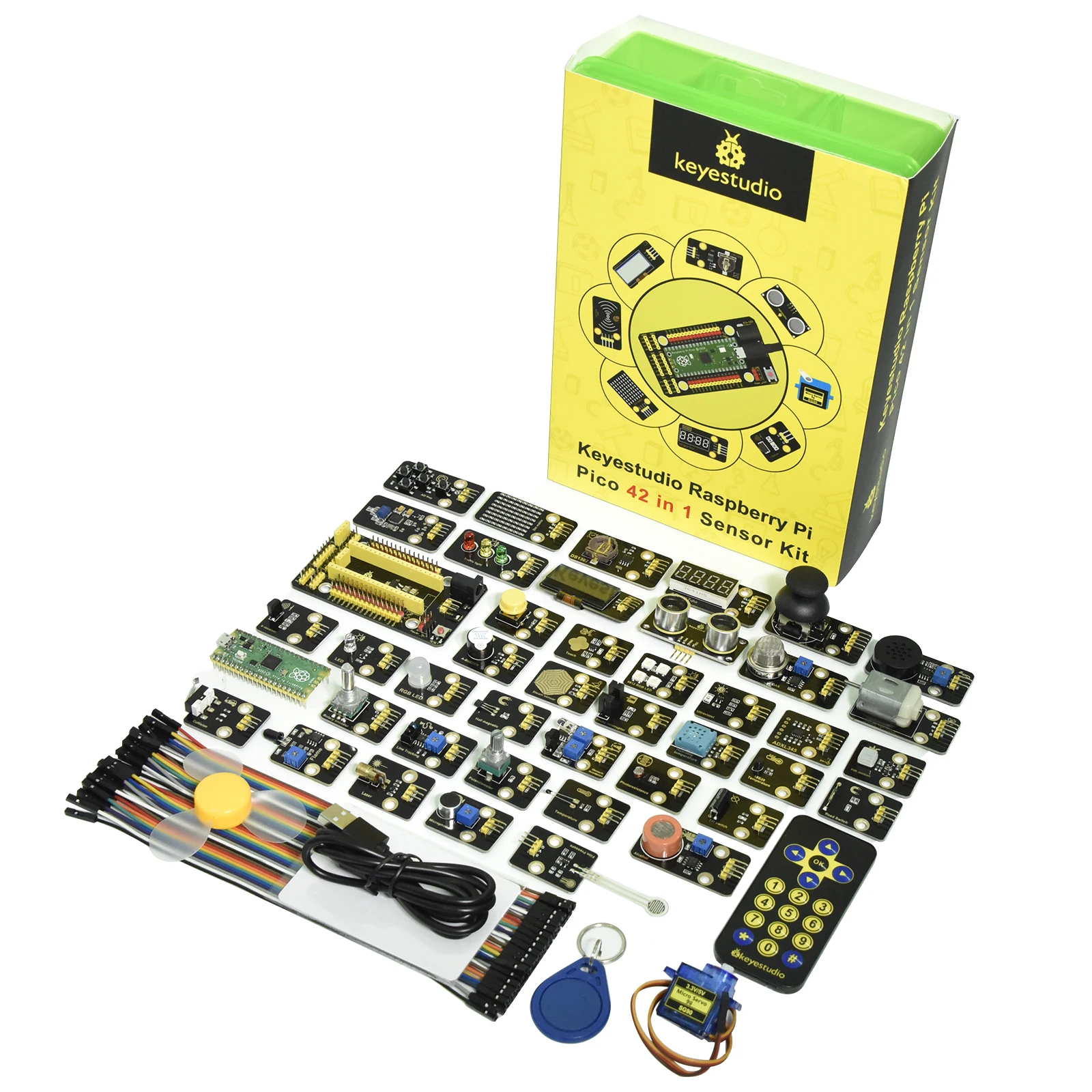 Keyestudio Raspberry Pi Pico 24/37/42 in 1 Sensor Kit For Raspberry Pi Starter Kit Support ...