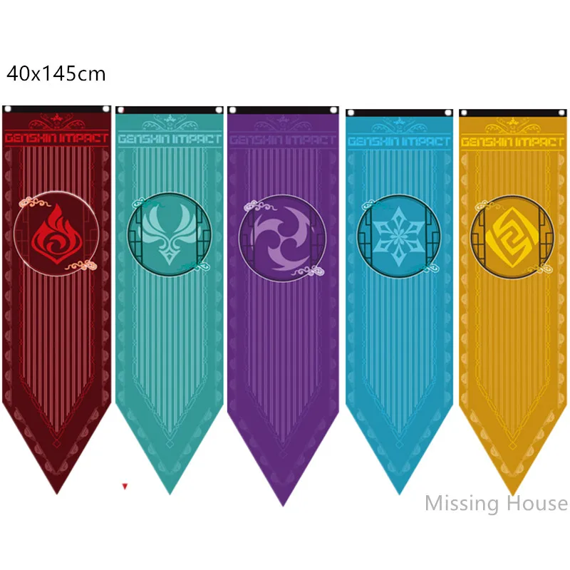 40x145cm Genshin Impact Game Anime Banner Flag Curtain Hanging Cloth ...