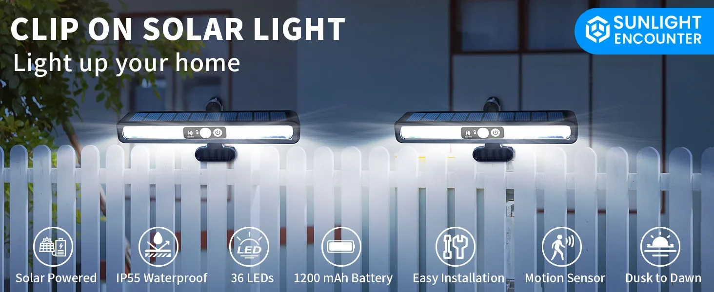 Solar Lights 36 LED Dim To Bright Motion Sensor Outdoor Wall Light ...