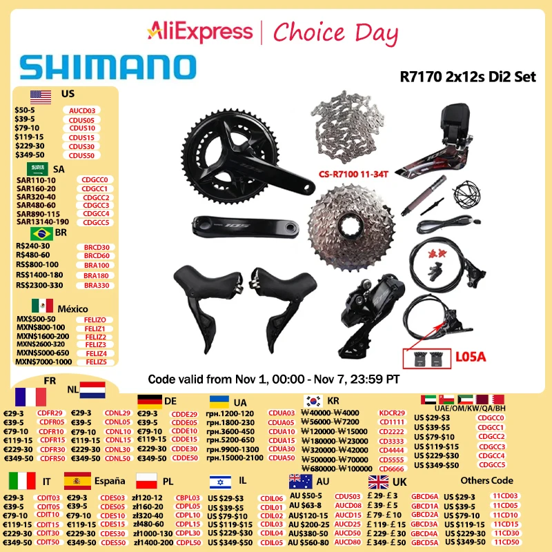Shimano-R7170-R7100-2x12S-Di2-Road-Group-M7100-Chain-R7150-Rear ...