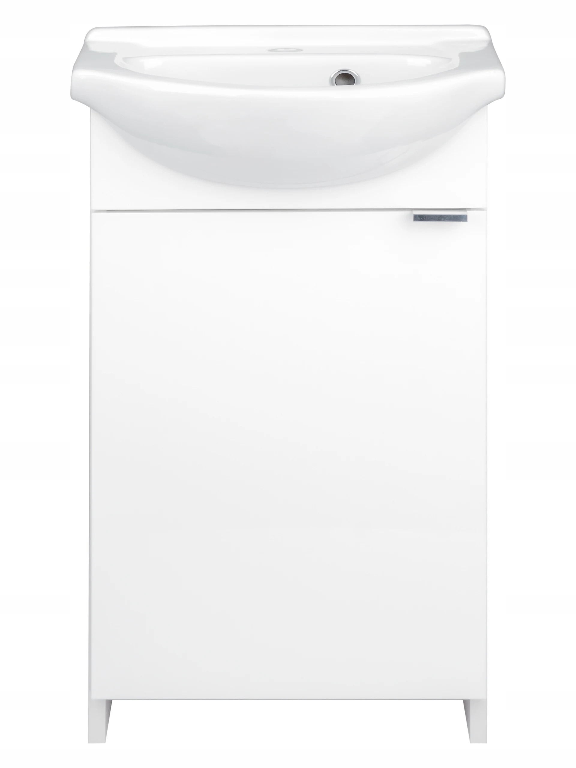 Bathroom Cabinet Standing with Sink 40cm White Gloss, Compact for Small ...