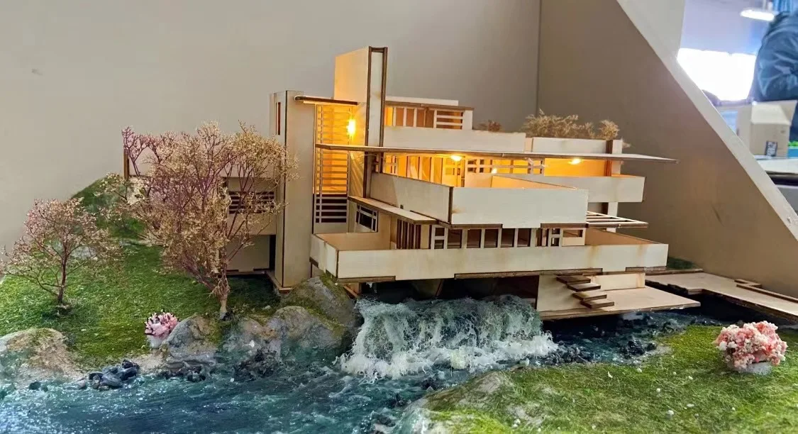 1/150 Scale Fallingwater Villa Model Architectural Model DIY Scene Model Building Sand Table ...
