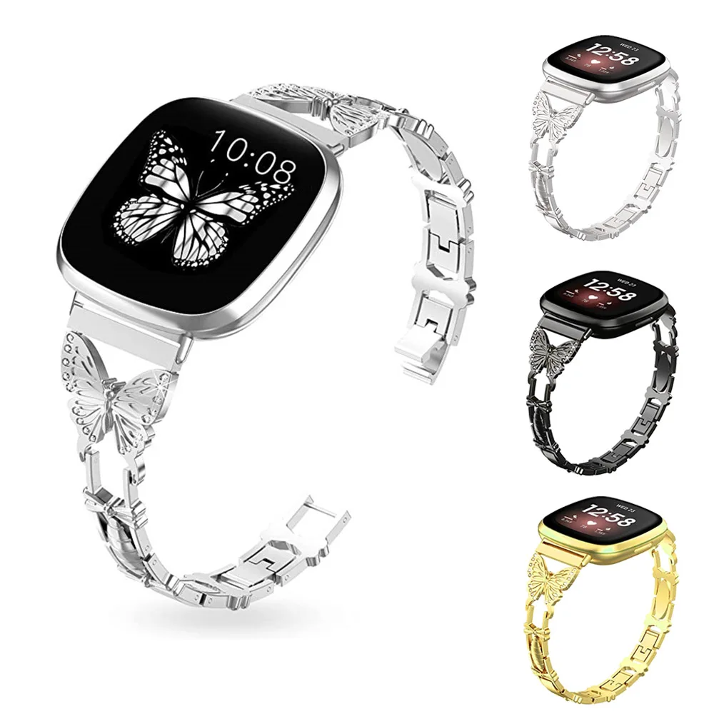 Elegant-Bling-Butterfly-Bracelet-For-Fitbit-Versa-3-Versa-4-Band ...