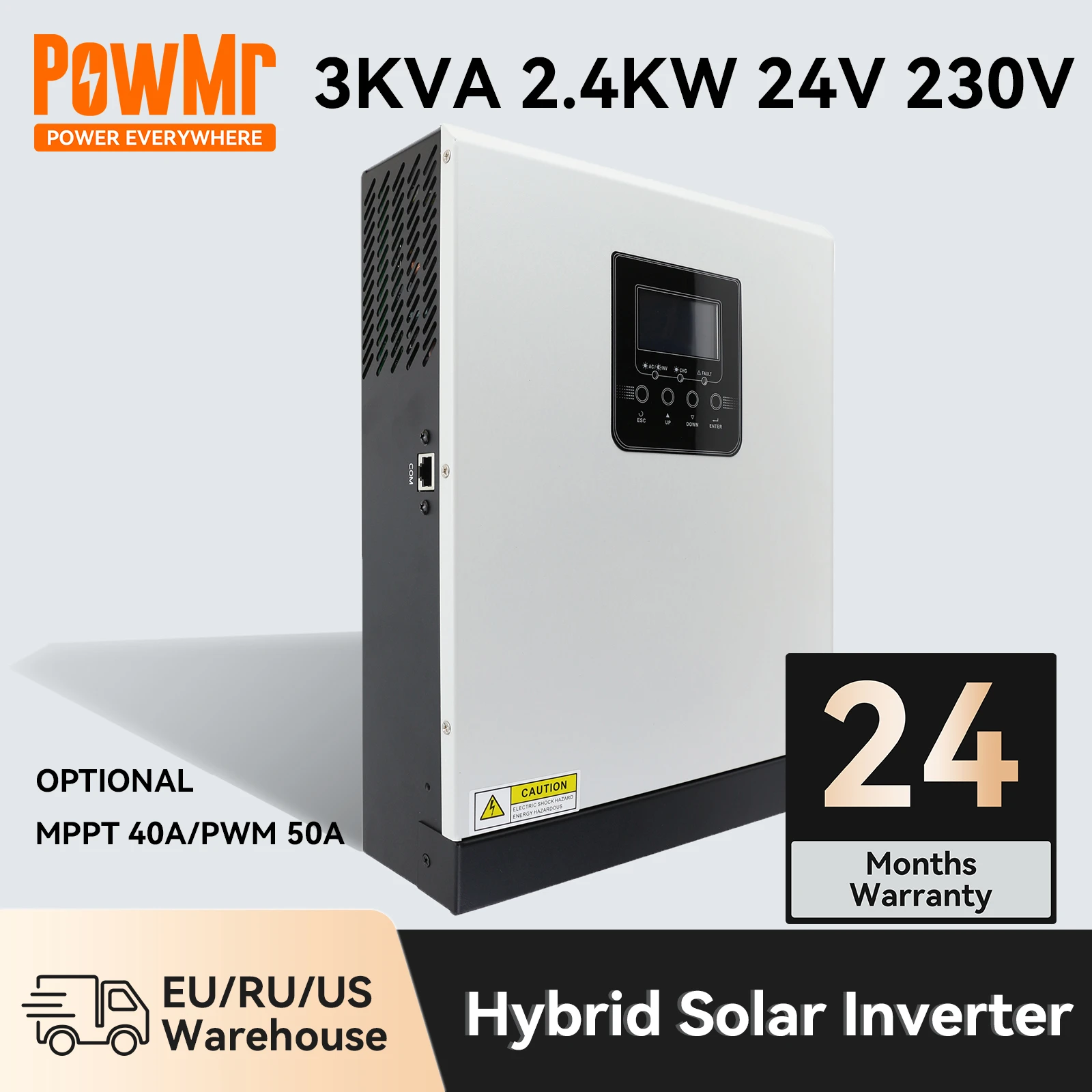 3kw Hybrid Inverter 24v Mppt Pwm Solar Inverter Pure Sine Wave 40a 50a ...