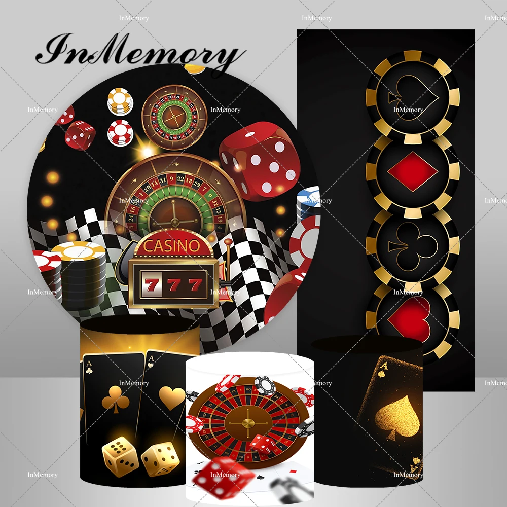 Casino-Party-Round-Backdrop-Poker-Las-Vegas-Roulette-Birthday-Party ...