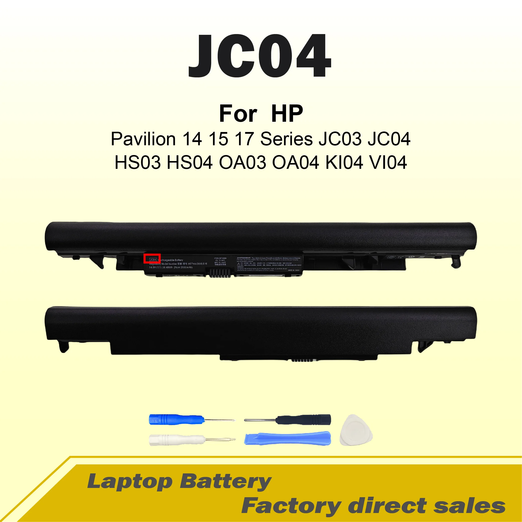 JC03 JC04 14.8V 38.48WH Battery for HP 15-BS 15-BW 15-bs0xx 15-bs015dx ...