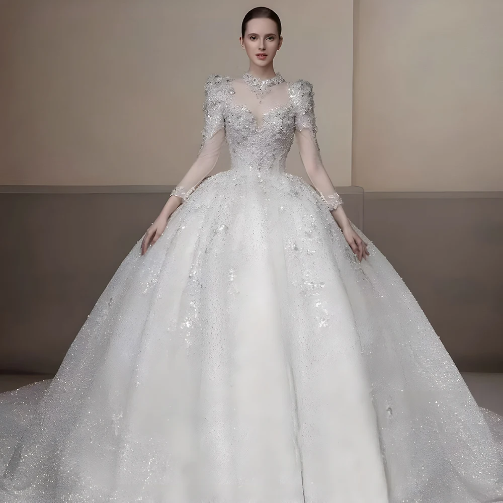 Jancember International Popular Design Wedding Dresses For Women O-Neck ...