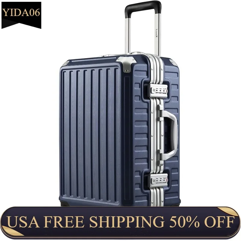 LUGGEX-Carry-On-Luggage-with-Aluminum-Frame-Polycarbonate-Zipperless ...