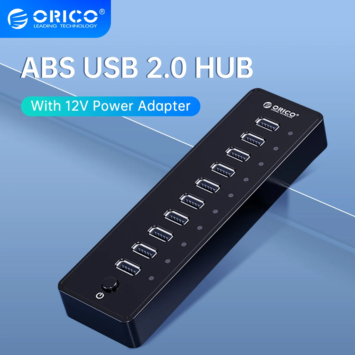 ORICO-USB-HUB-10-Port-ABS-USB2-0-HUB-With-12V-Power-Adapter-High-Speed ...
