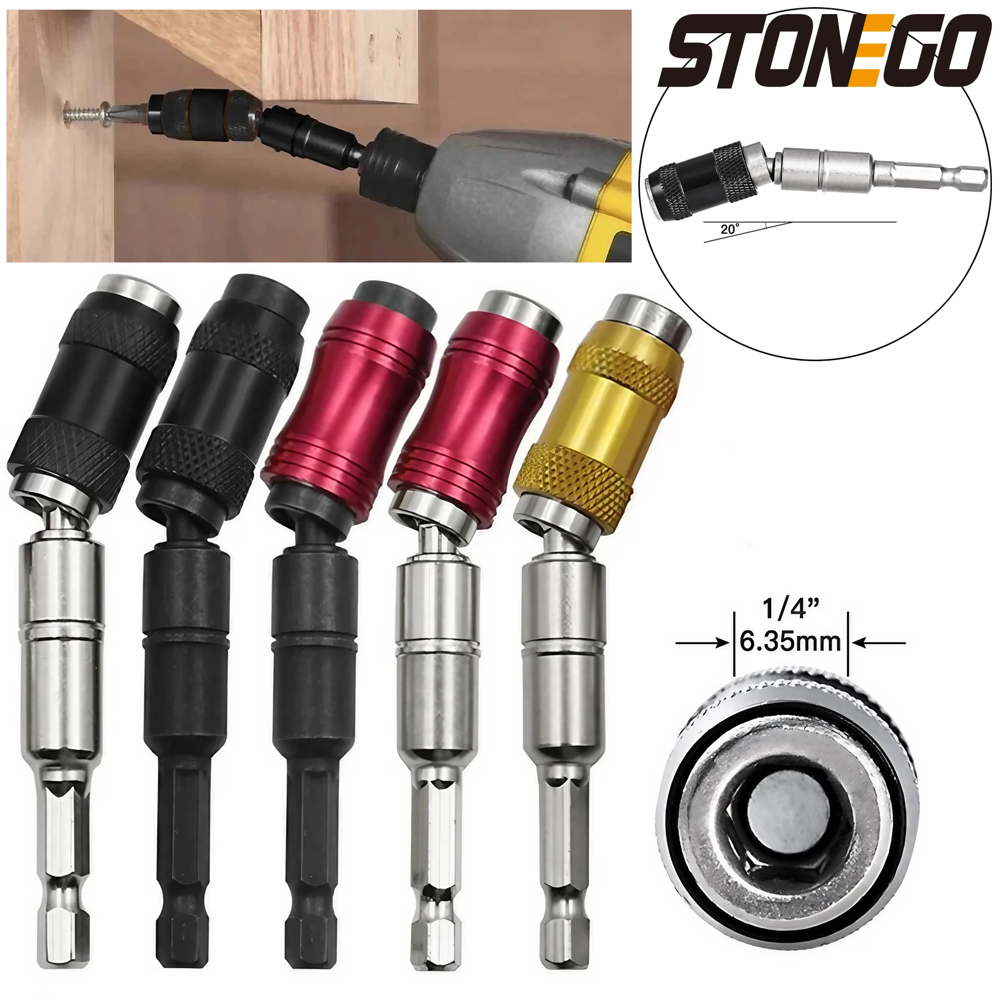 STONEGO-1-4-Electric-Screwdriver-Multi-Angle-Magnetic-Extension-Kit ...
