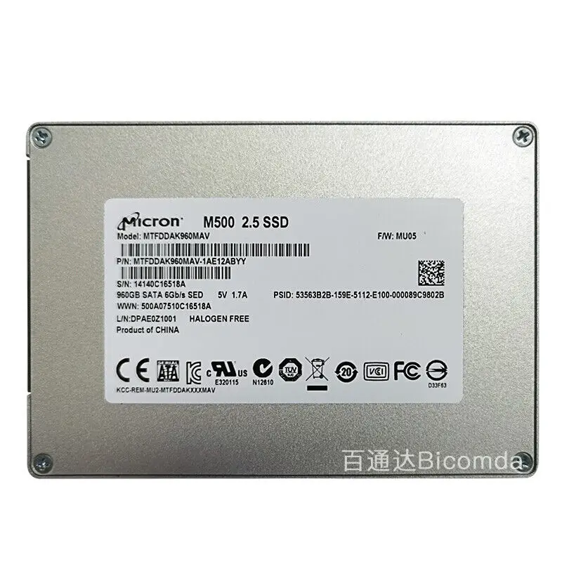 Micron-unidad de estado sólido M500, 960GB SSD, SATA, MTFDDAK960GMAV, MU05, 6 Gb/s, SED