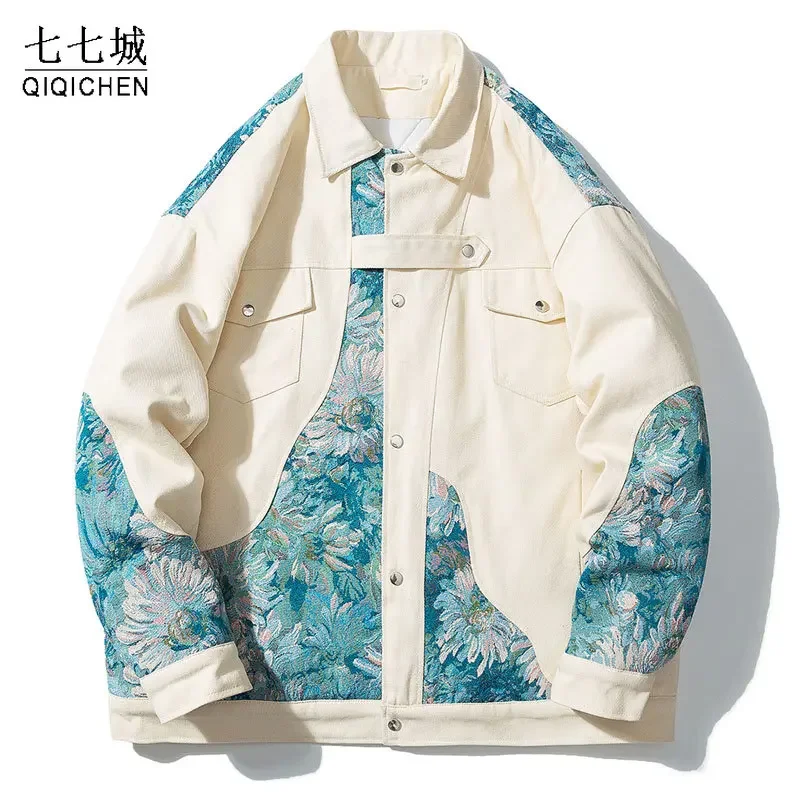 Autumn-Varsity-Jacket-Men-Cotton-Embroidered-Patchwork-Stand-Collar ...