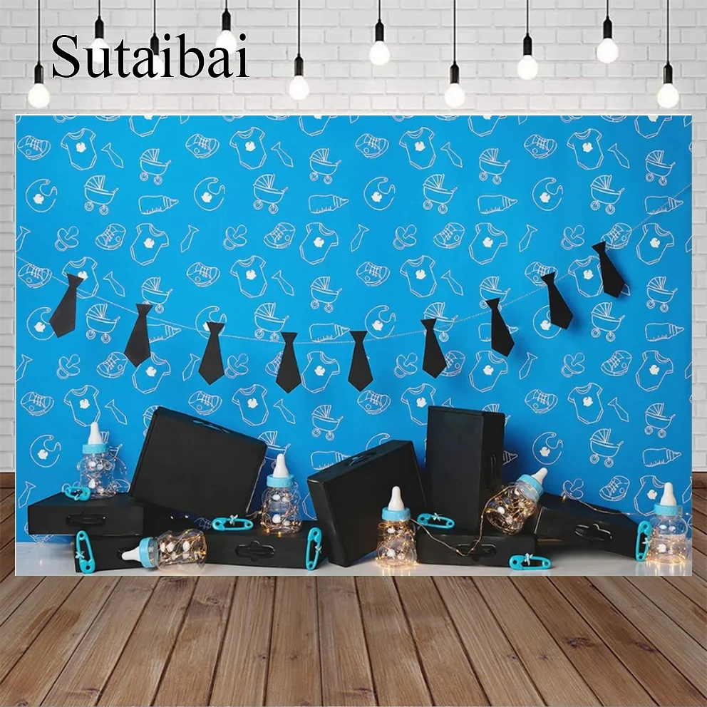 Cookies-Milk-Ballons-I-m-A-Boss-Baby-Photography-Background-Blue-Boy ...