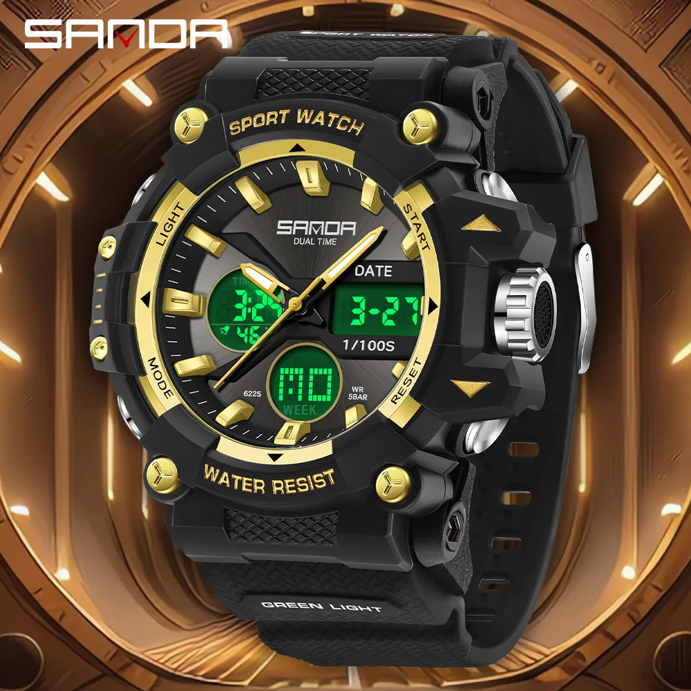 SANDA-Women-s-Sports-Watch-for-Men-Quartz-Digital-Dual-Display-Watches-Shock-Water-Resistant ...