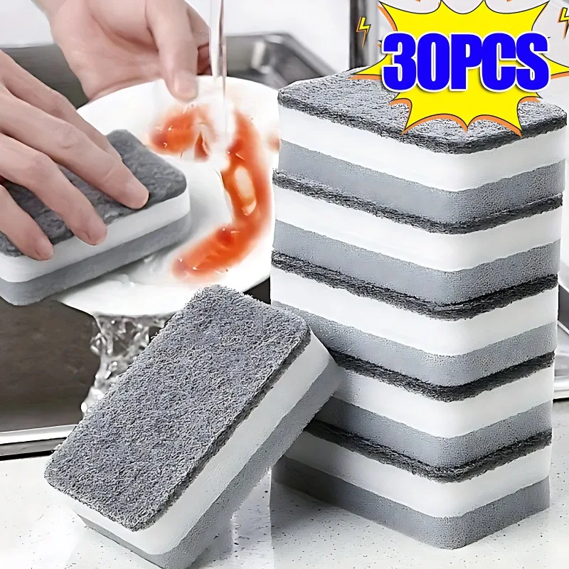 1-30pcs-Dishwashing-Sponge-Reusable-Washable-Sponge-Kitchen-Scouring ...
