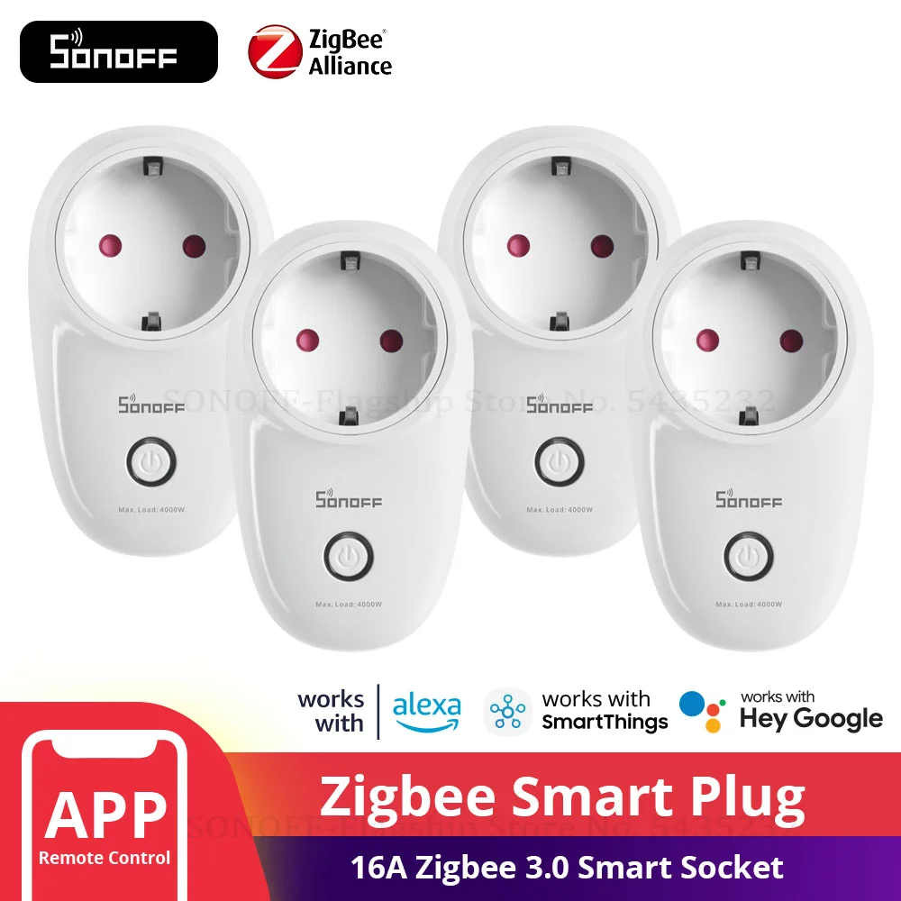 1-5PCS-SONOFF-S26R2ZB-Zigbee-Plug-16A-EU-Outlet-Timer-Switch-Remote ...