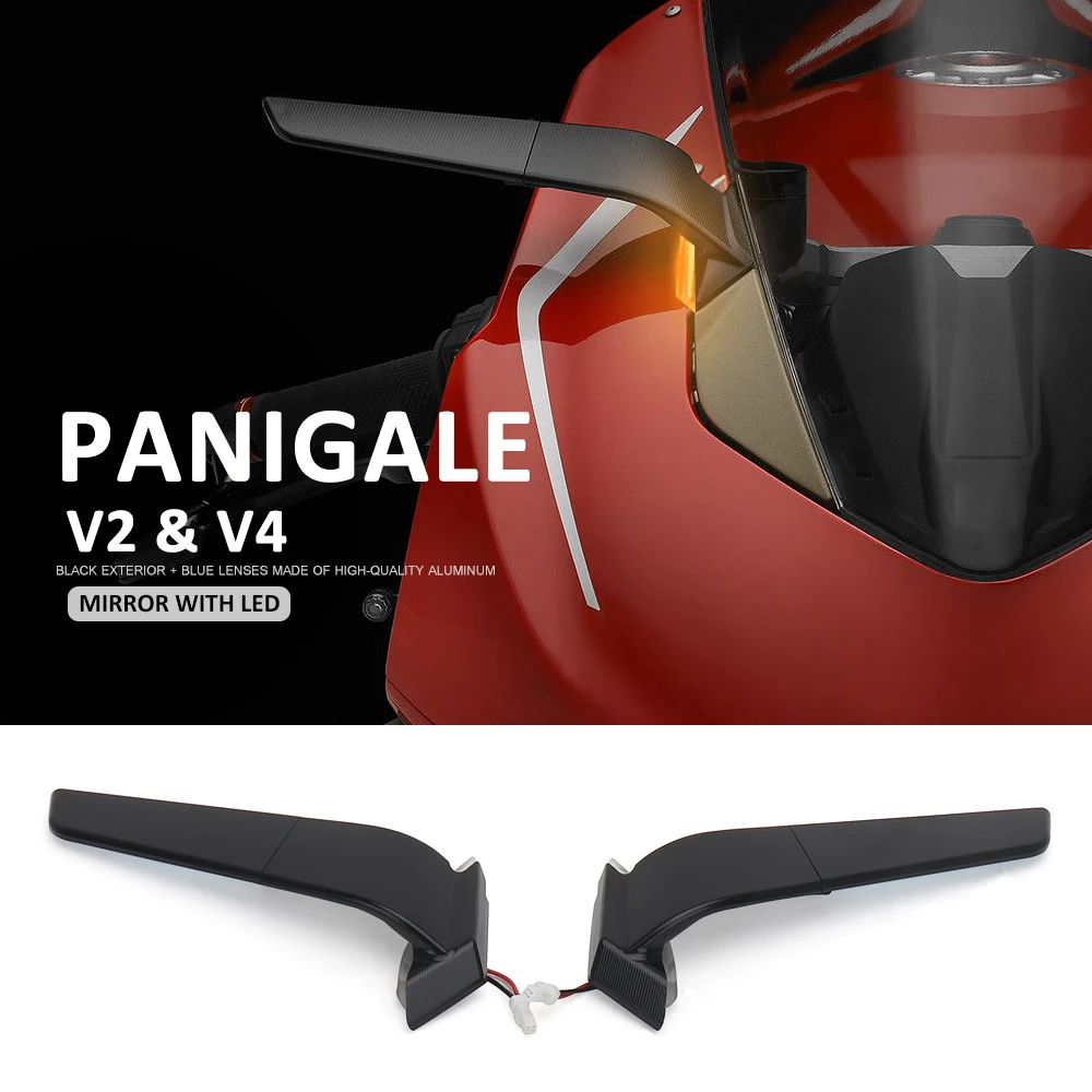 New-Motorcycle-Rear-Side-Rearview-Mirrors-with-LED-Light-For-Ducati ...