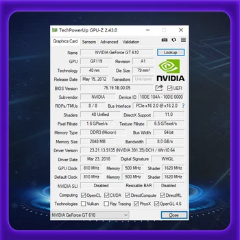 Kinology GT610 G Video Card PCIE X16 2.0 NVIDIA GeForce DDR3 Graphics ...