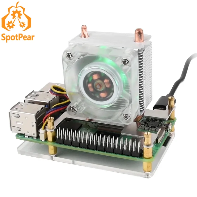 Raspberry-Pi-5-ICE-Tower-Higher-RGB-Fan-Pi5-CPU-Cooler-U-Shaped-Copper ...