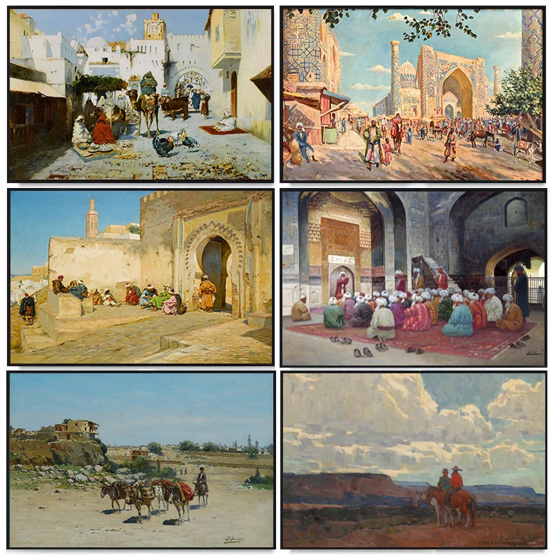 Arab Merchant And Horse Canvas Painting Poster And Prints Famous ...