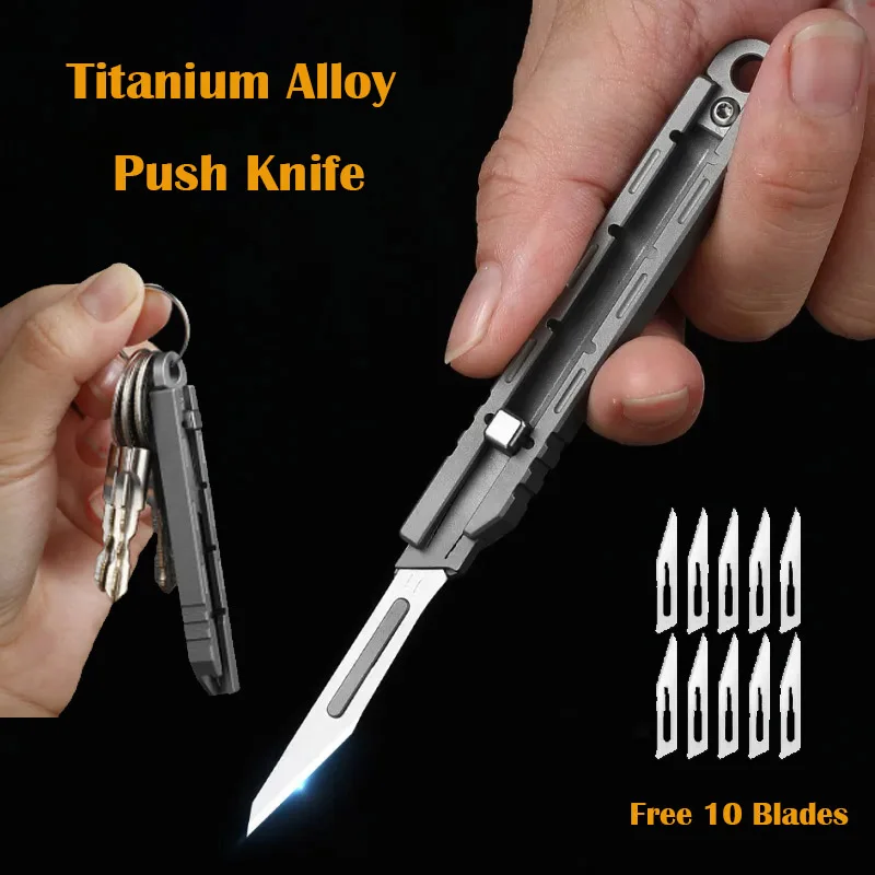 Mini-Titanium-Alloy-Push-Knife-Edge-Utility-Knife-Express-Unpacking-and ...