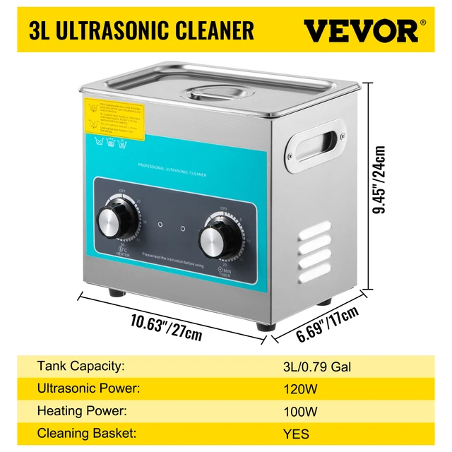VEVOR 3L 6L 10L 15L 22L 30L Electric Ultrasonic Cleaner Portable ...