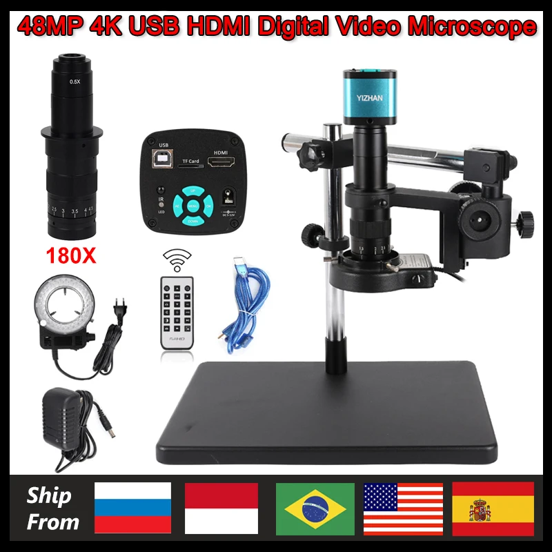 48MP-4K-HDMI-USB-Electronic-Digital-Video-Microscope-Camera-180X-Zoom-C ...