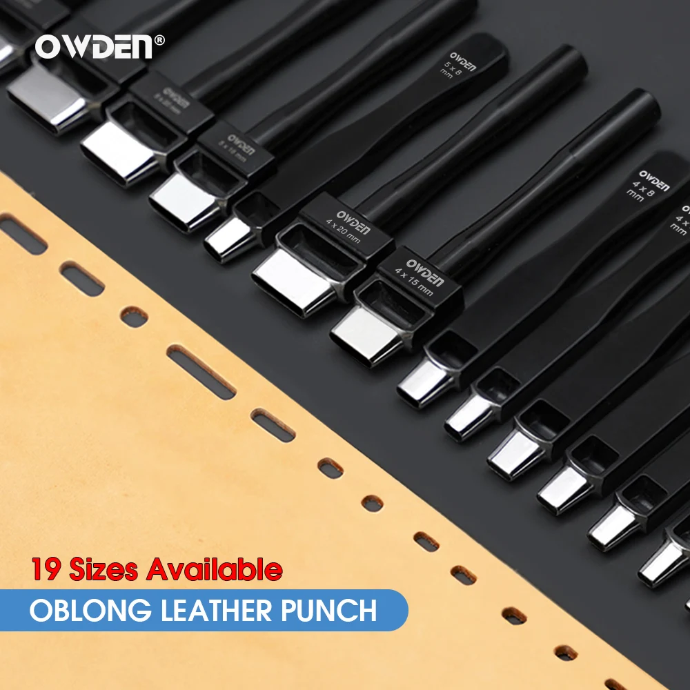 OWDEN Oblong Leather Punch Set for Belt Hole Puncher Oval Hole Strap ...