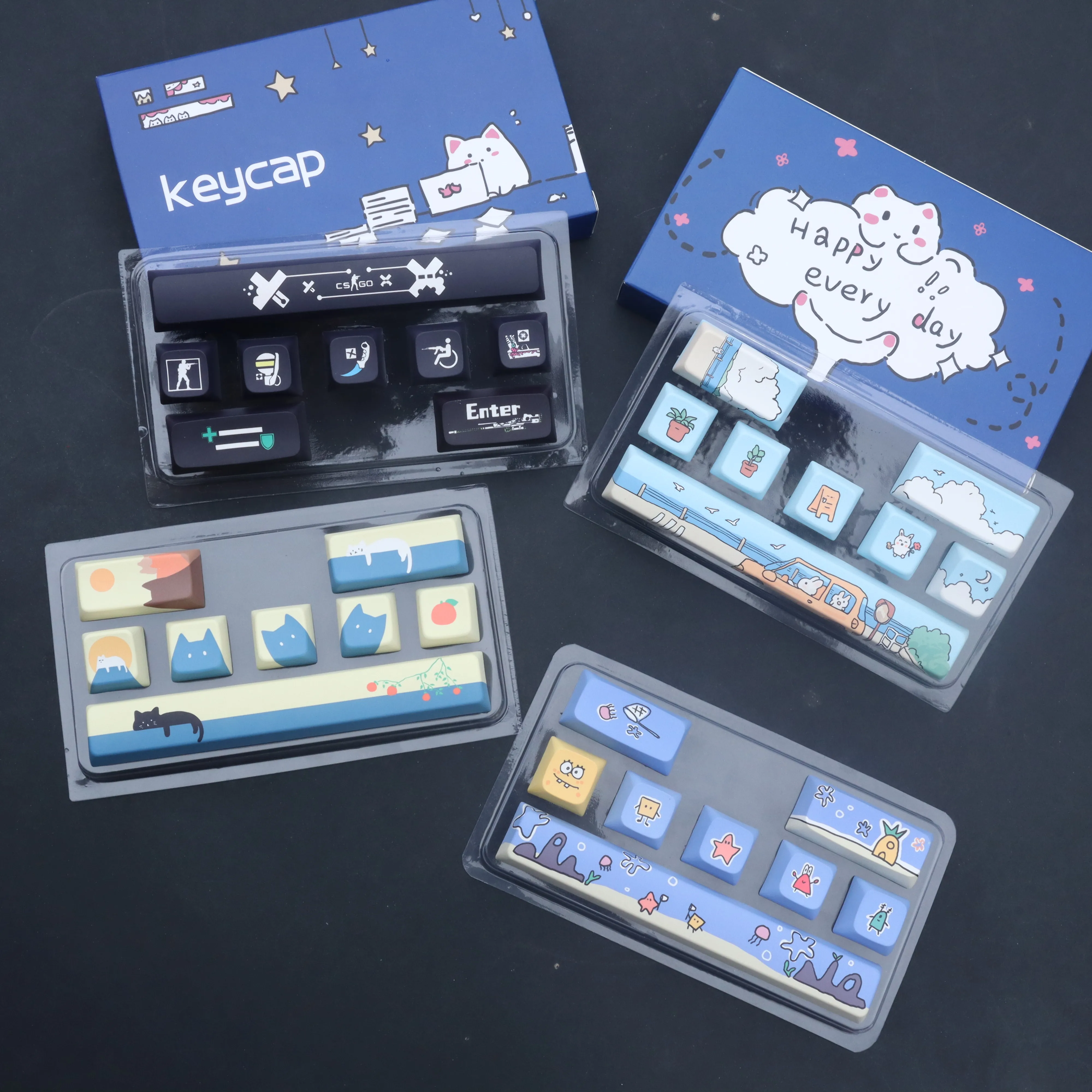 DIY-Keycap-PBT-Enter-6-25U-Space-Bar-Keycap-5-Sides-Dye-Subbed-Keycap ...